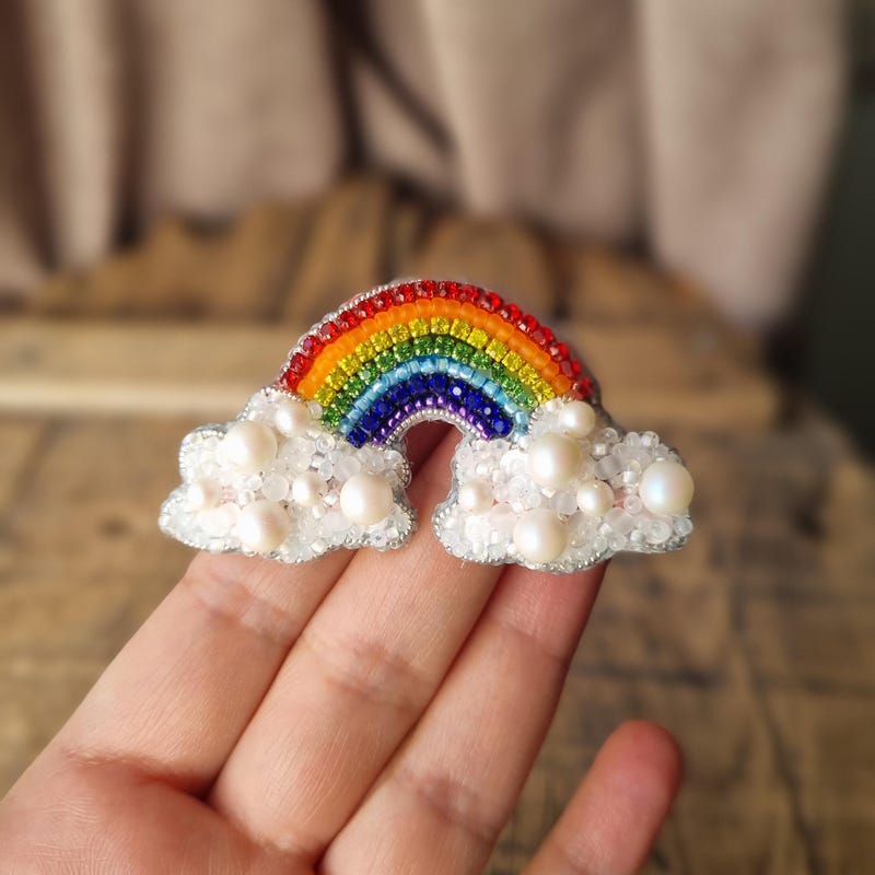 Rainbow Brooch - Etsy