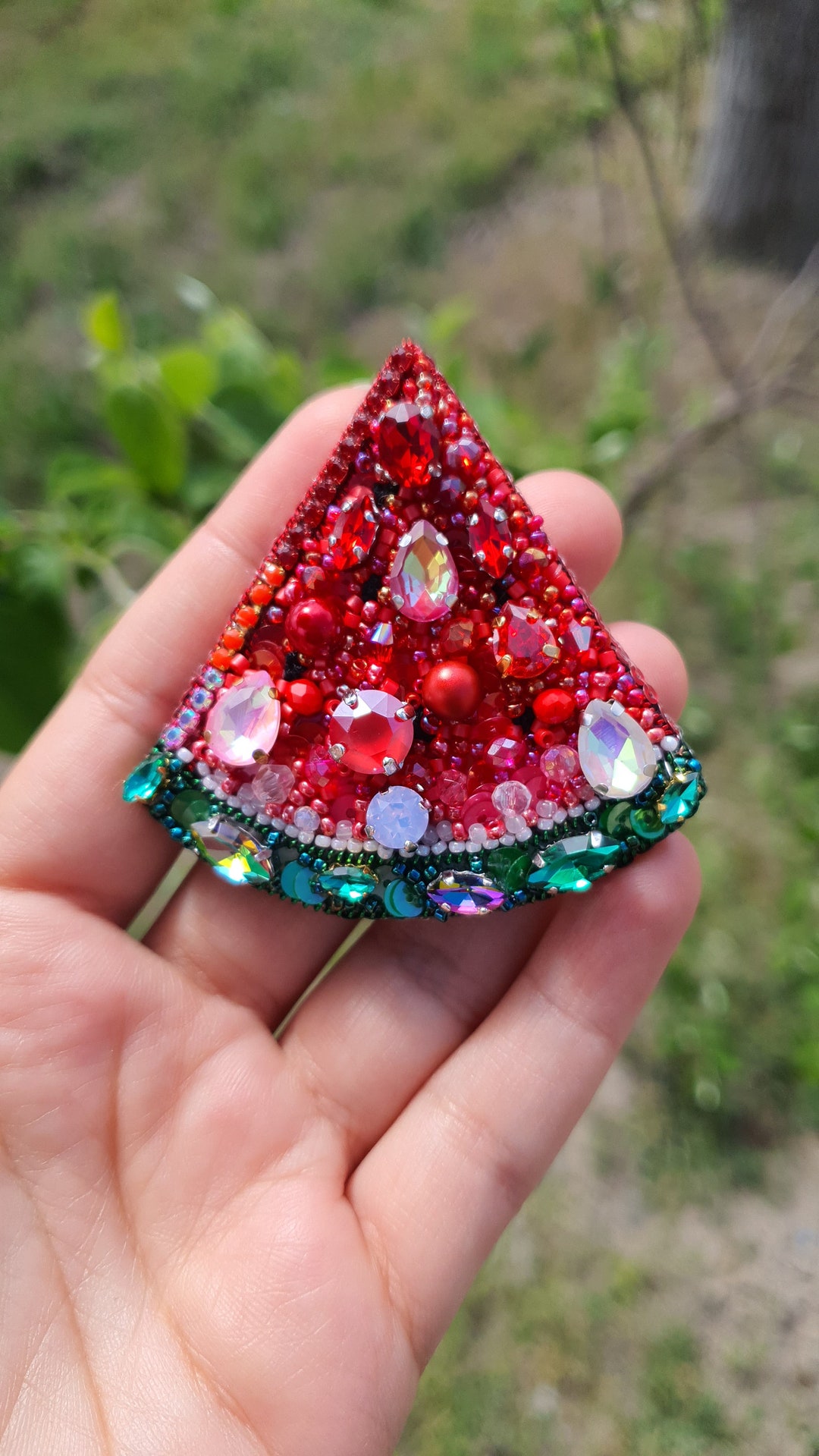 Watermelon Brooch, Fruit Jewelry, Watermelon Pin, Gift for Woman ...