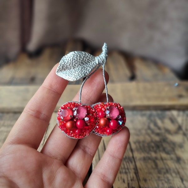 Cherry Brooch - Etsy
