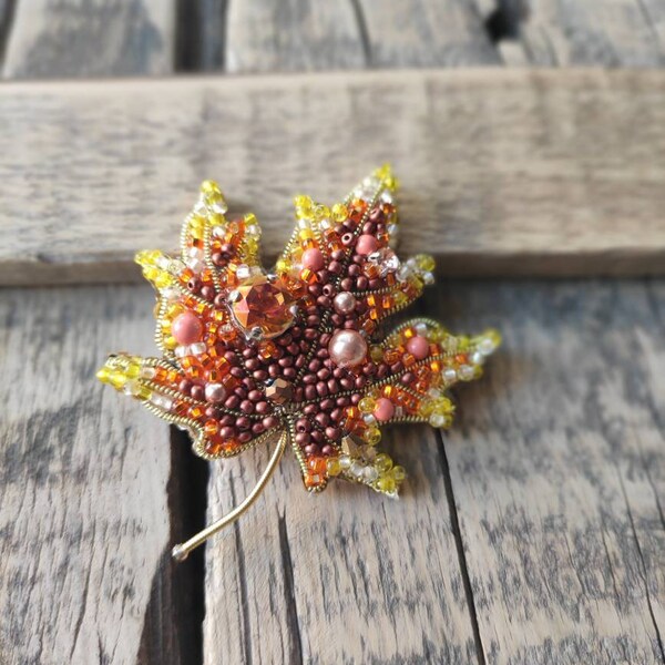 Autumn Leaf Brooch - Etsy