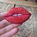 Red Lips Brooch, Handmade Beaded Lip Pin, Valentine’s Gift - Etsy
