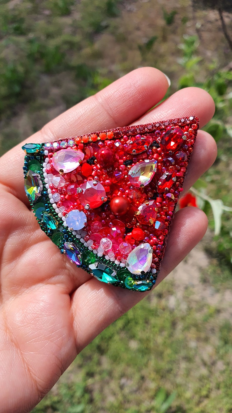 Watermelon Brooch, Fruit Jewelry, Watermelon Pin, Gift for Woman ...