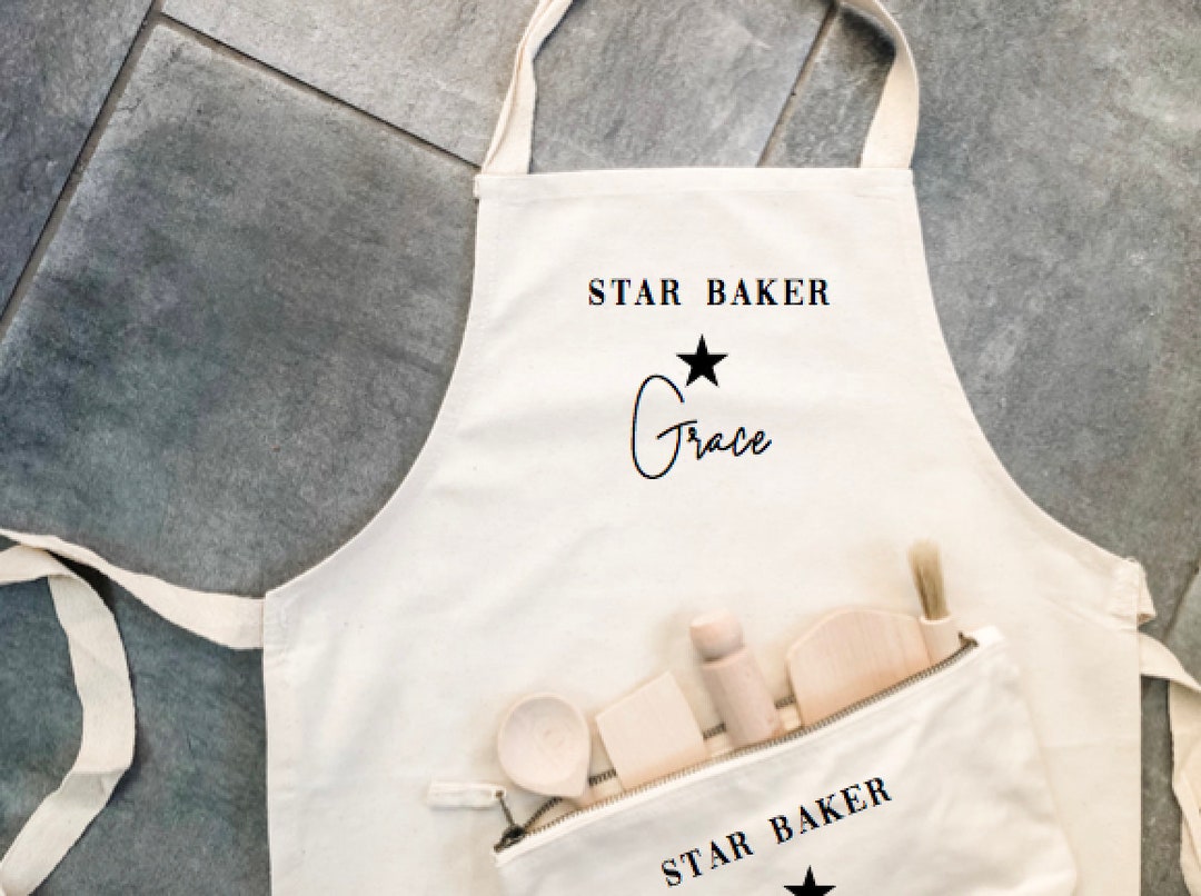 Star Baker Kids Personalised Apron, Baking and Bag Set, Personalised ...