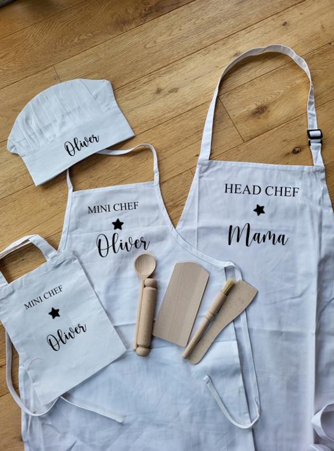 Kids Mini Chef Hat and Apron, Apron Set, Bag and Utensils, Kid's Chef ...