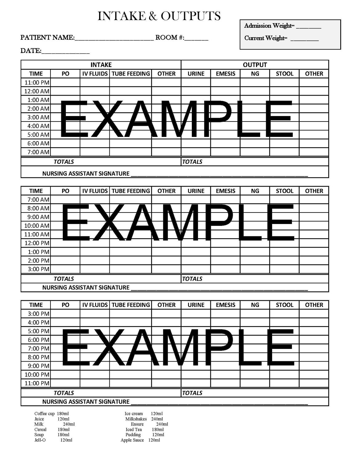 Intake and Output Form - Etsy