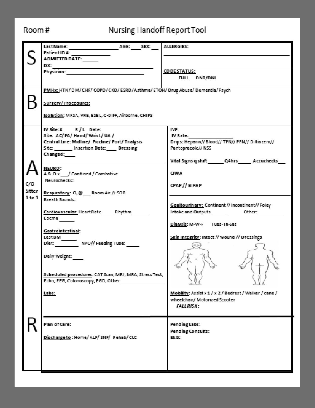 SBAR Nurse SBAR Easy Nurse Handoff Report Etsy