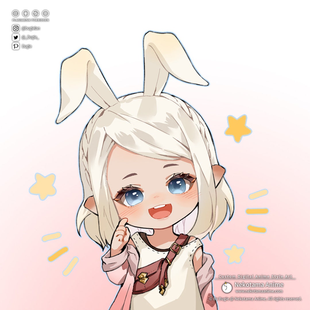 Chibi Anime Style Digital Commission/pngtuber - Bugie - Etsy