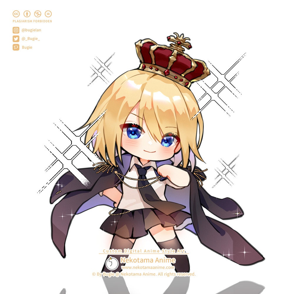 Chibi Anime Style Digital Commission/pngtuber Bugie - Etsy