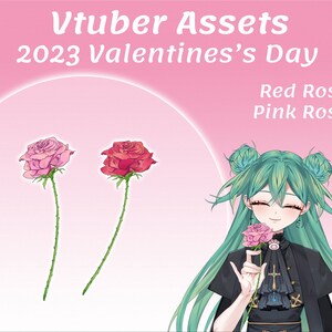 Rose Flower | Vtuber Assets Set | Valentine’s Day - Etsy
