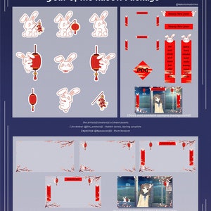 Vtuber Assets Set Year of the Rabbit New Year Bunny plum Blossom ...