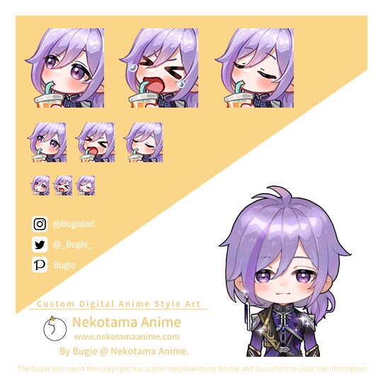 Chibi Anime Style Digital Commission/pngtuber Bugie - Etsy