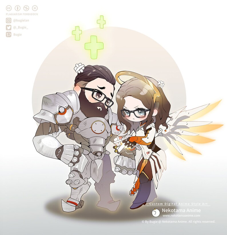 Chibi Anime Style Digital Commission/pngtuber Bugie - Etsy