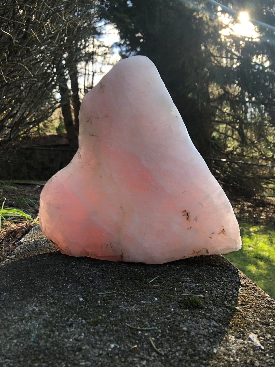 22 LB Rose Quartz Mountain, Enormous Rose Quartz Crystal Freeform, Huge ...