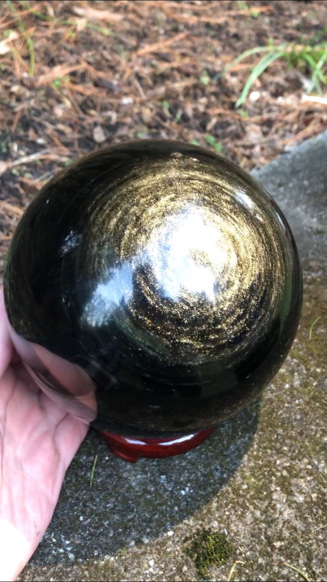 XL Gold Sheen Obsidian Sphere, Big Golden Obsidian Crystal Ball - Etsy ...