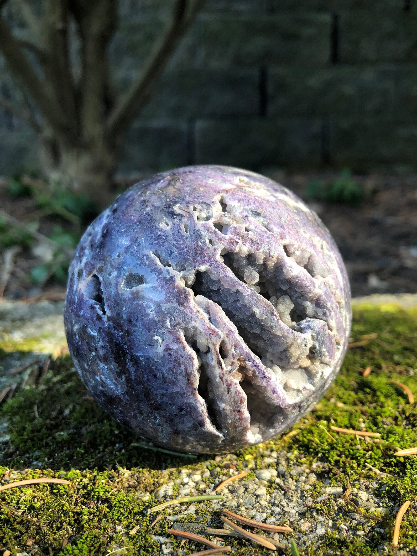 Large Druzy Sphalerite Sphere, Purple Sphalerite Sphere, Glistening ...