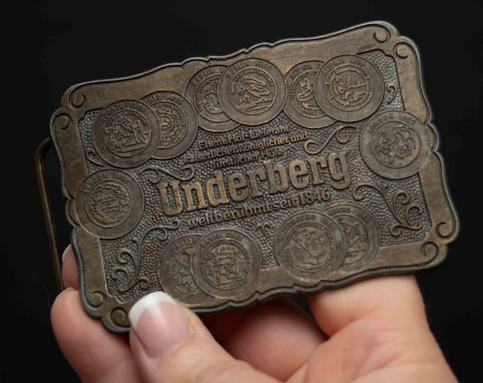 Vintage Underberg Brass Belt Buckle - Rare Since 1846 Coin Awards ...