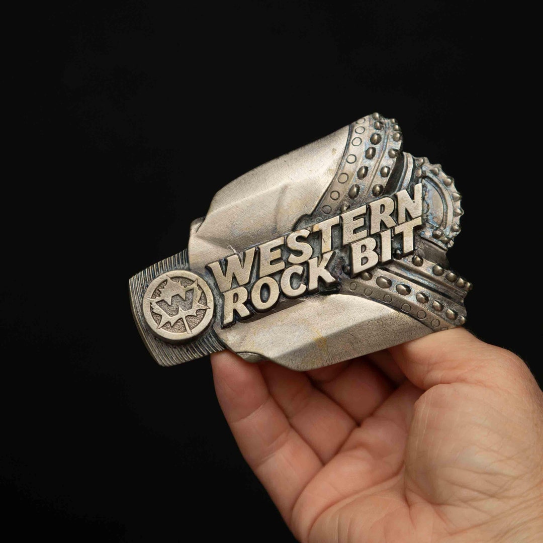 Vintage Pewter Western Rock Bit Belt Buckle: Oilfield Mining ...