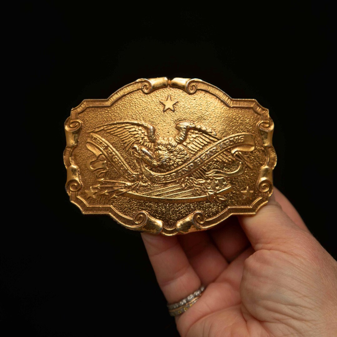 Vintage 1975 2nd Amendment right to Keep and Bear Arms Belt Buckle ...