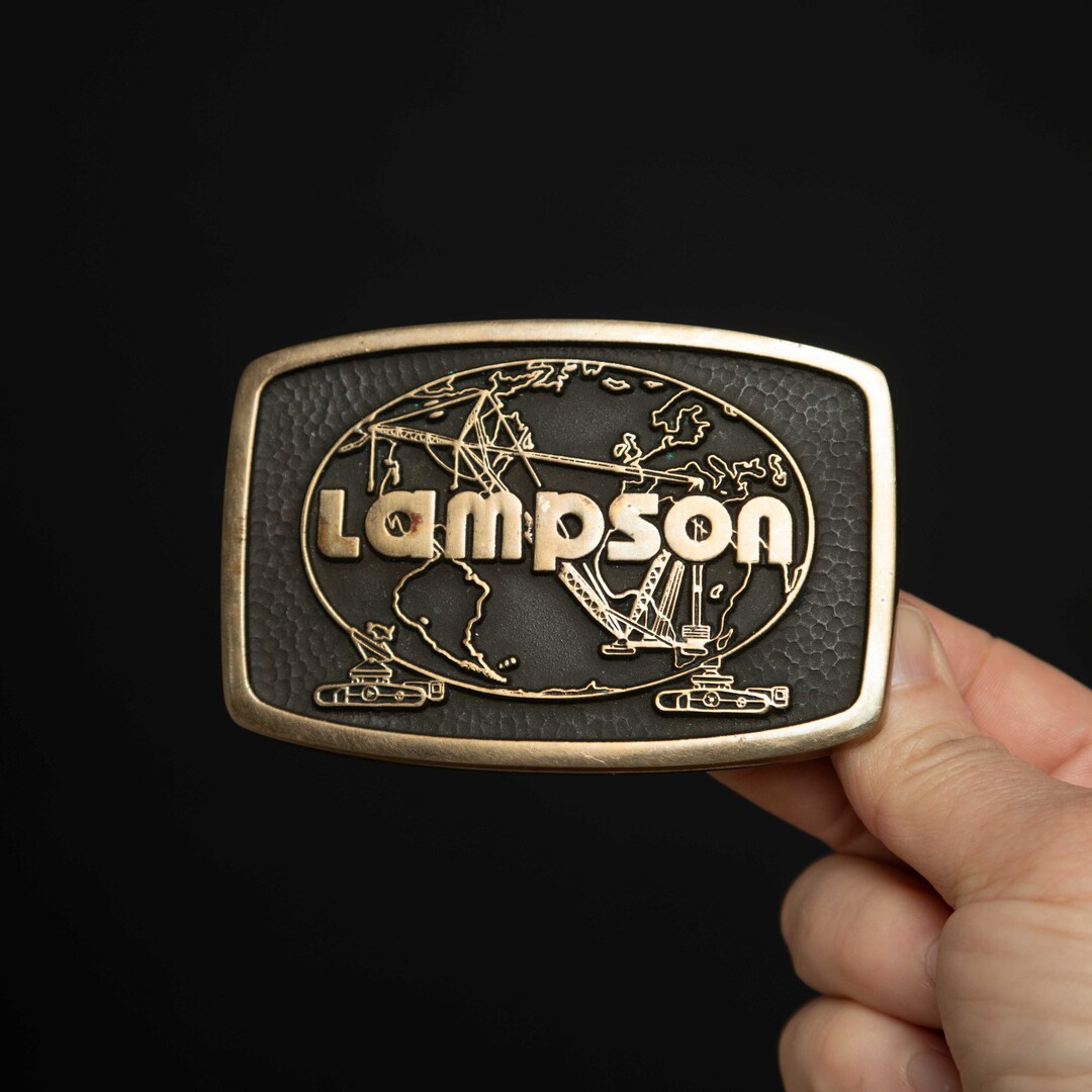 Vintage Lampson Cranes Brass Belt Buckle by Anacortes Brass Works Ltd ...