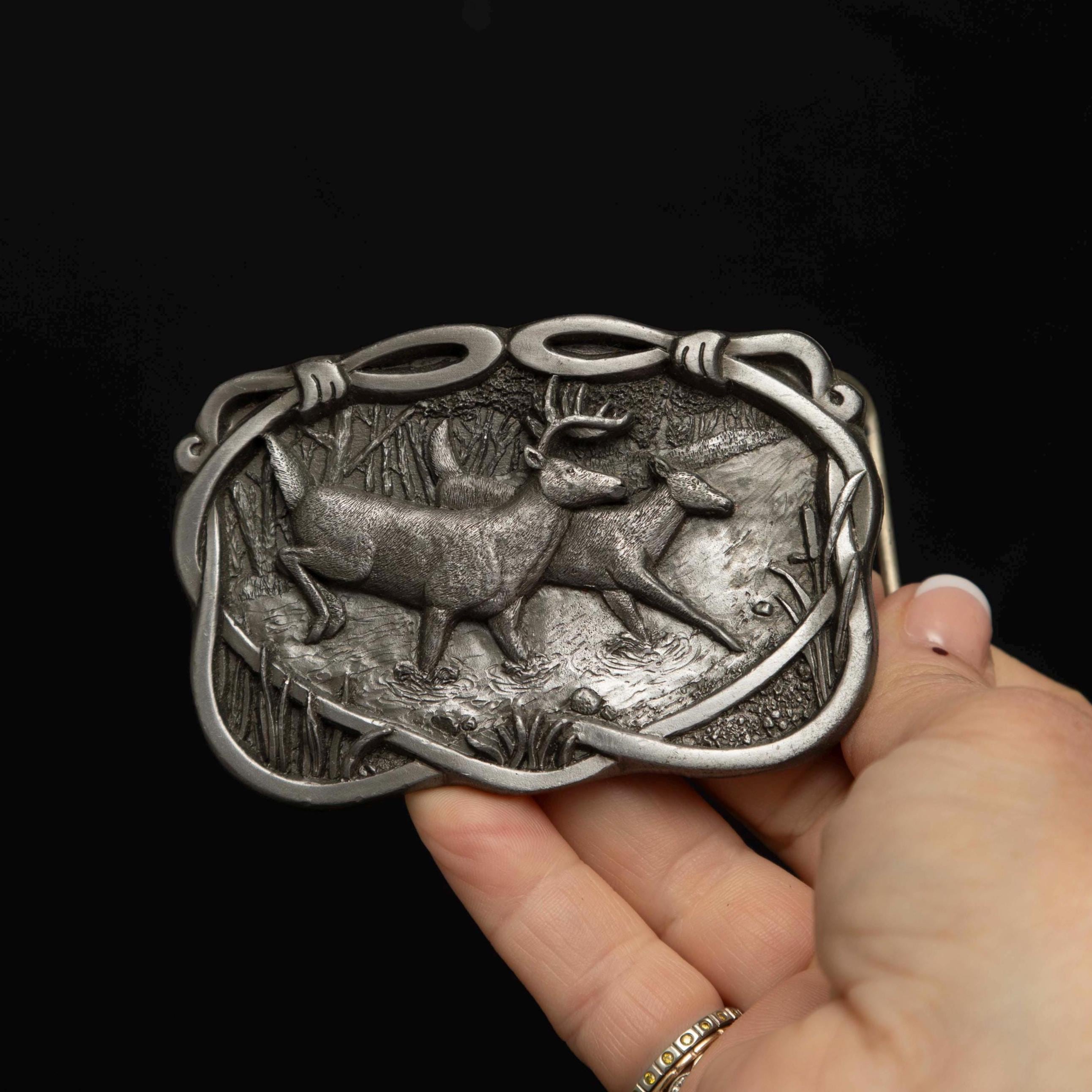 Vintage Buckles of America Deer Belt Buckle Made in USA - Etsy