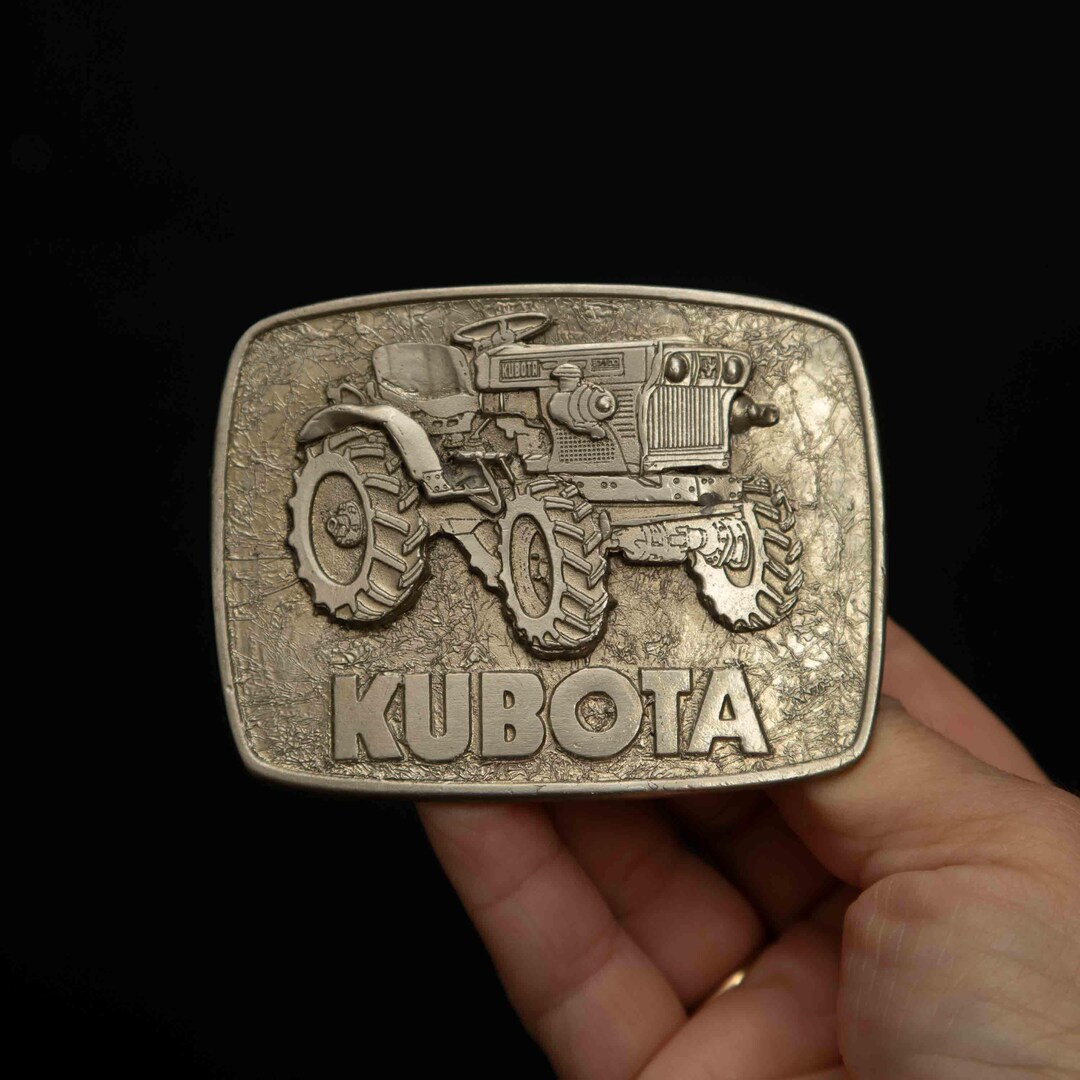 Vintage Kubota Tractor Pewter Belt Buckle by Spec Cast Inc Rockford IL ...