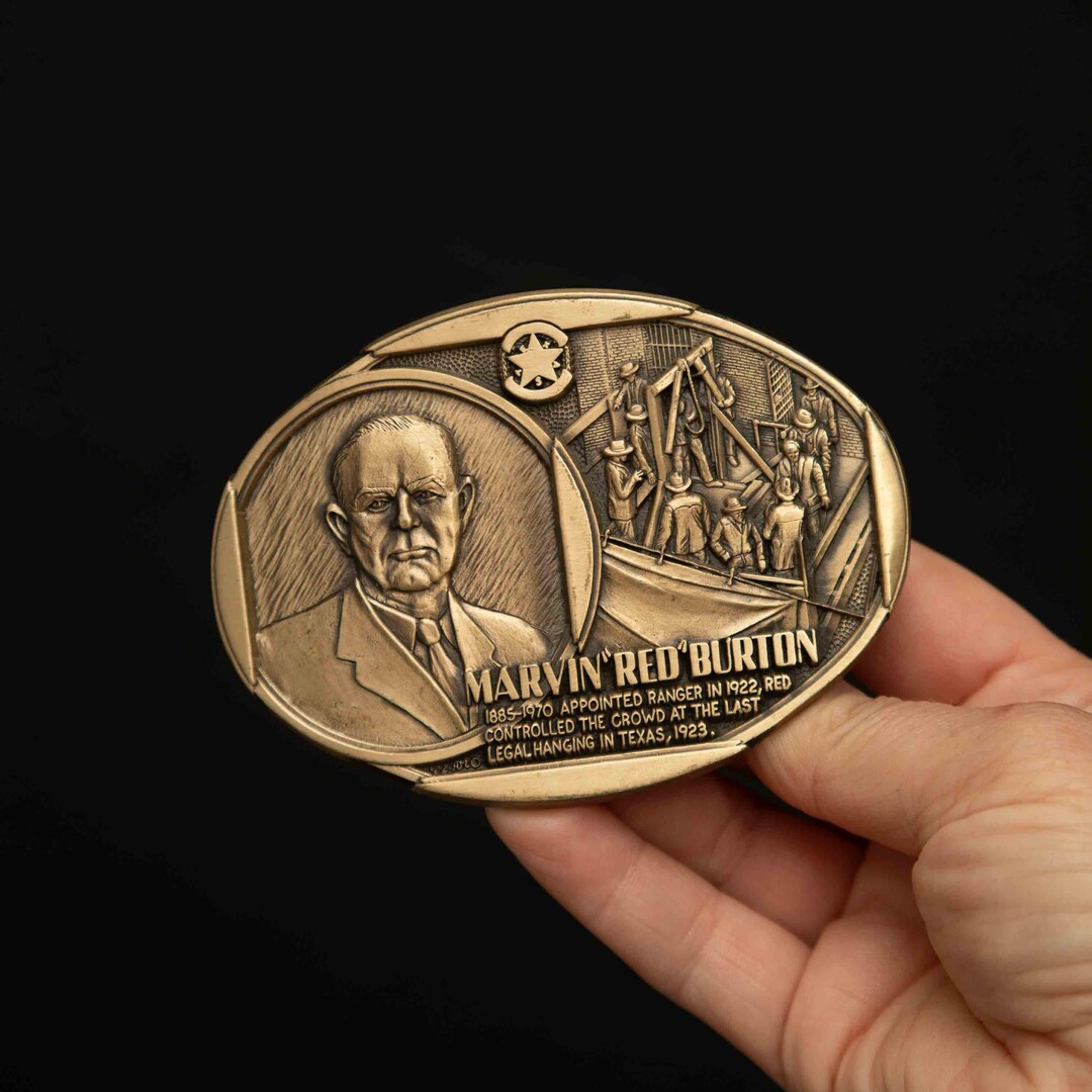 Rare Vintage Marvin "red" Burton Brass Belt Buckle - Limited Edition ...