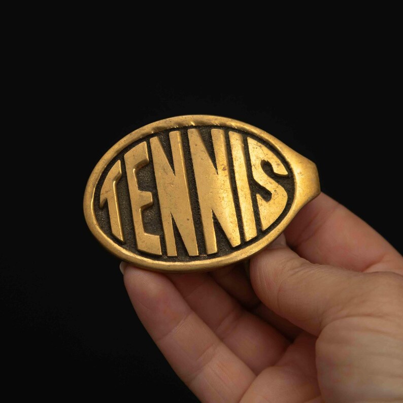Vintage Brass "tennis" Belt Buckle - Retro Racket Design, Made in USA ...