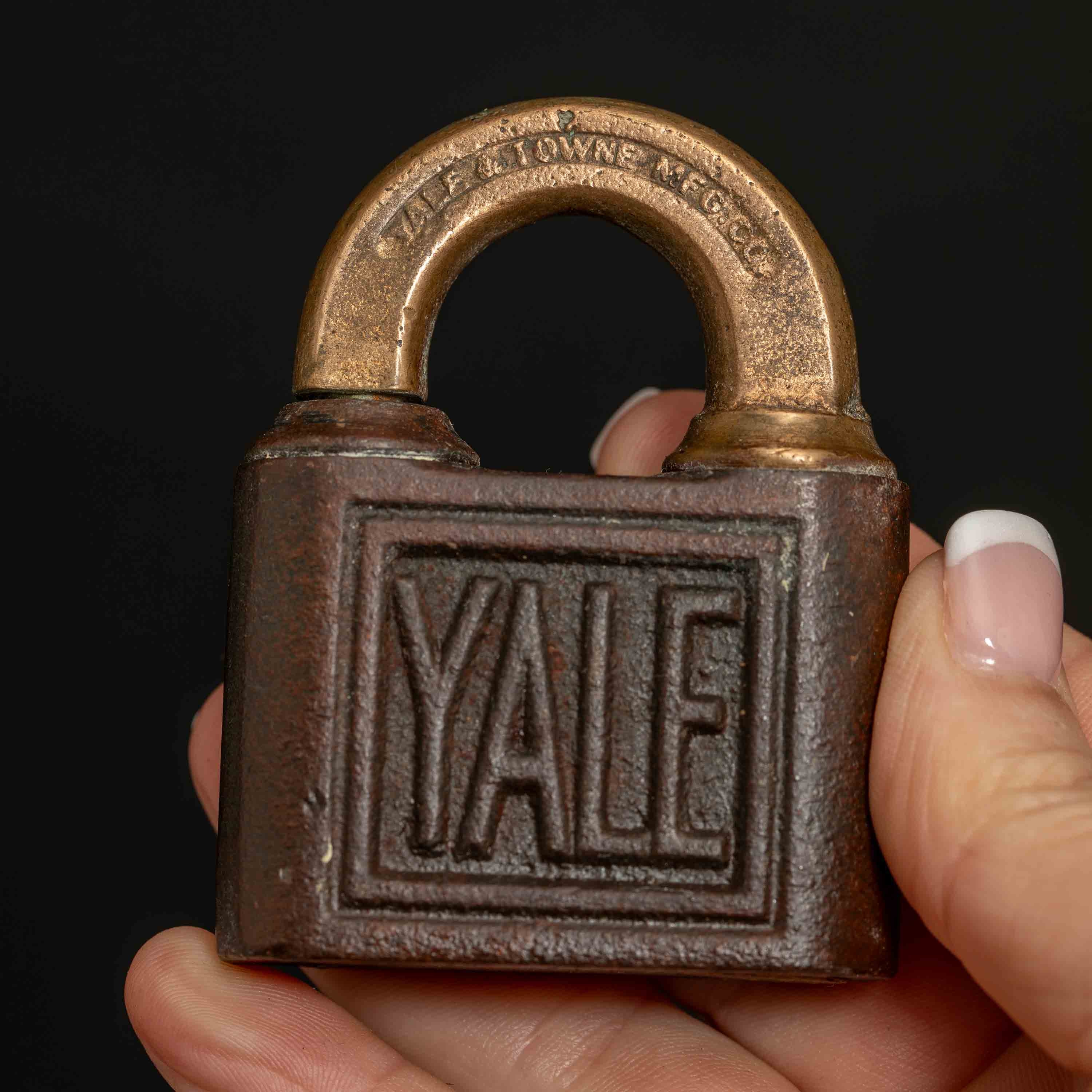 Vintage Yale Brass Padlock With Patina - Yale & Towne MFG Co. - Made in ...