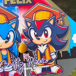 Sonic & Shadow Graduation Cap Topper | Sonic Grad Cap | Kinder ...