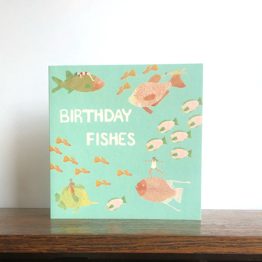 Funny Birthday Card Birthday Fishes Fish-themed Happy Birthday Eco ...