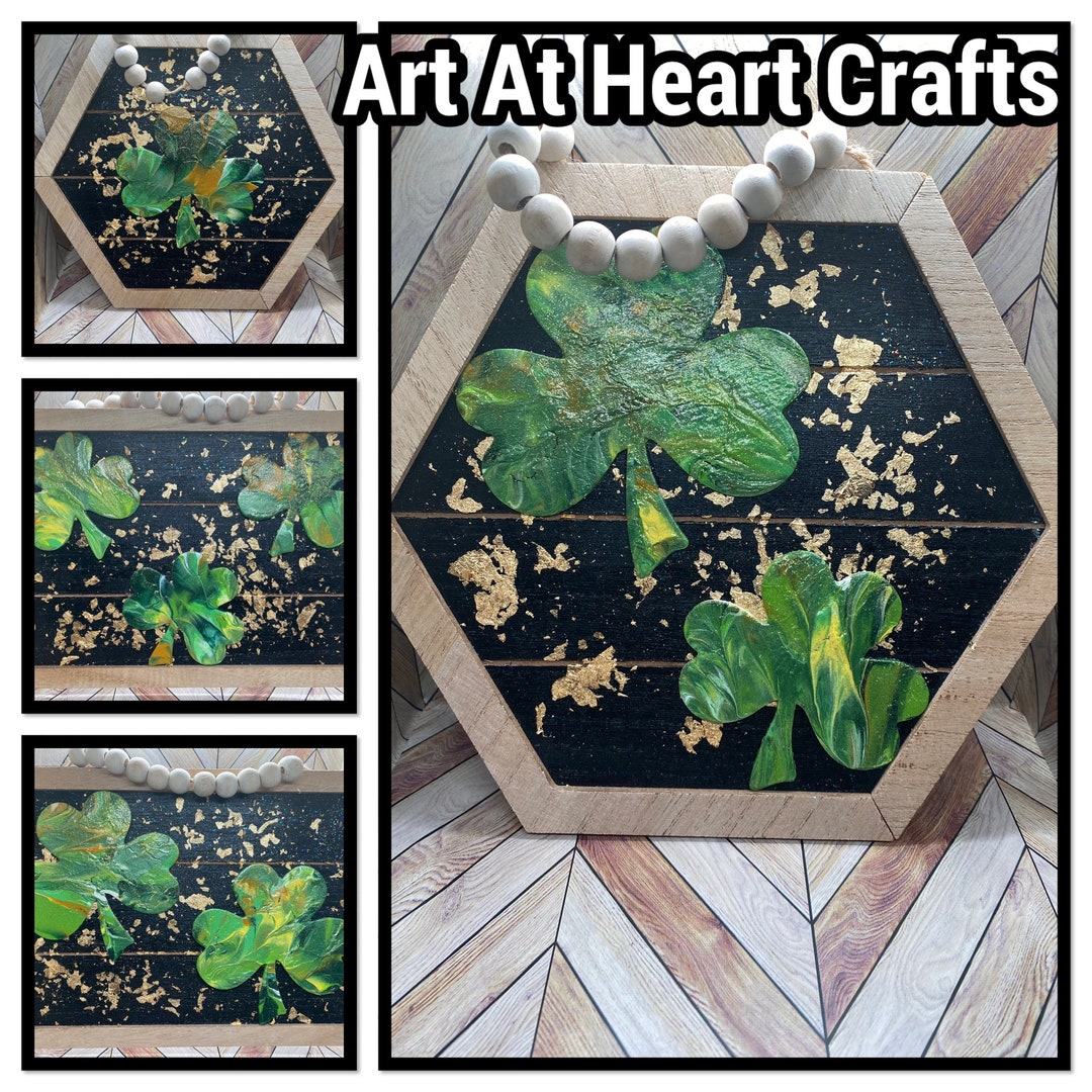 Shamrock Wood Sign, St. Patricks Day Decor, Wooden Sign, Acrylic ...