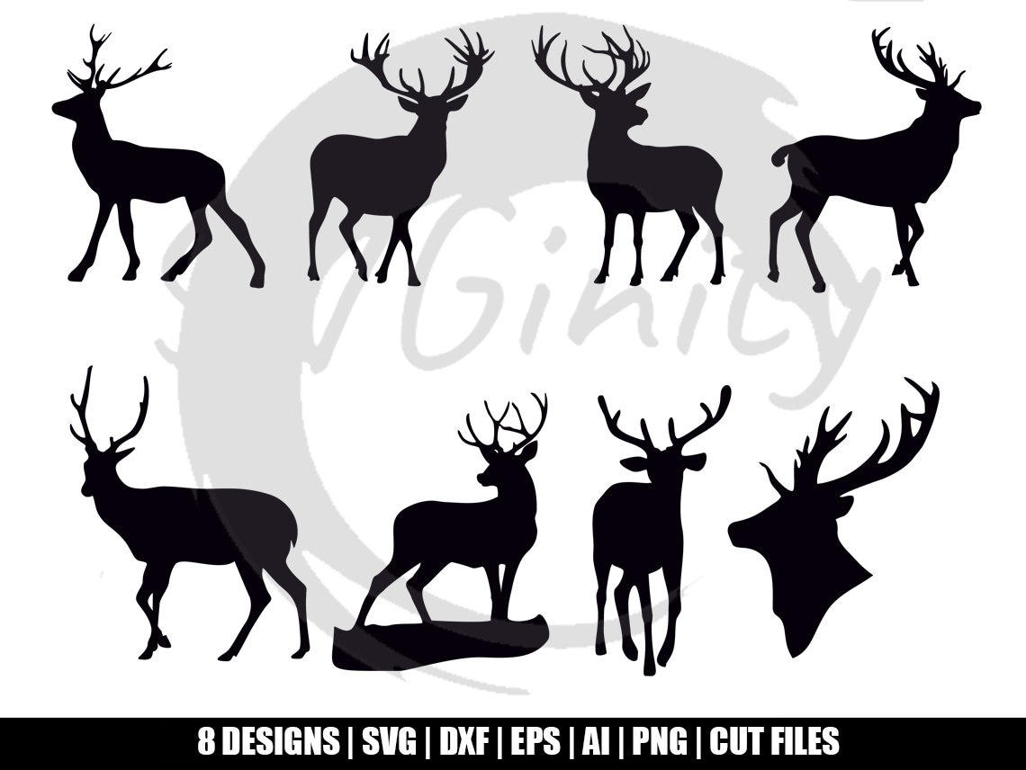 Deer SVG for Cricut Deer SVG Bundle Cut File Deer Dxf Files Deer ...