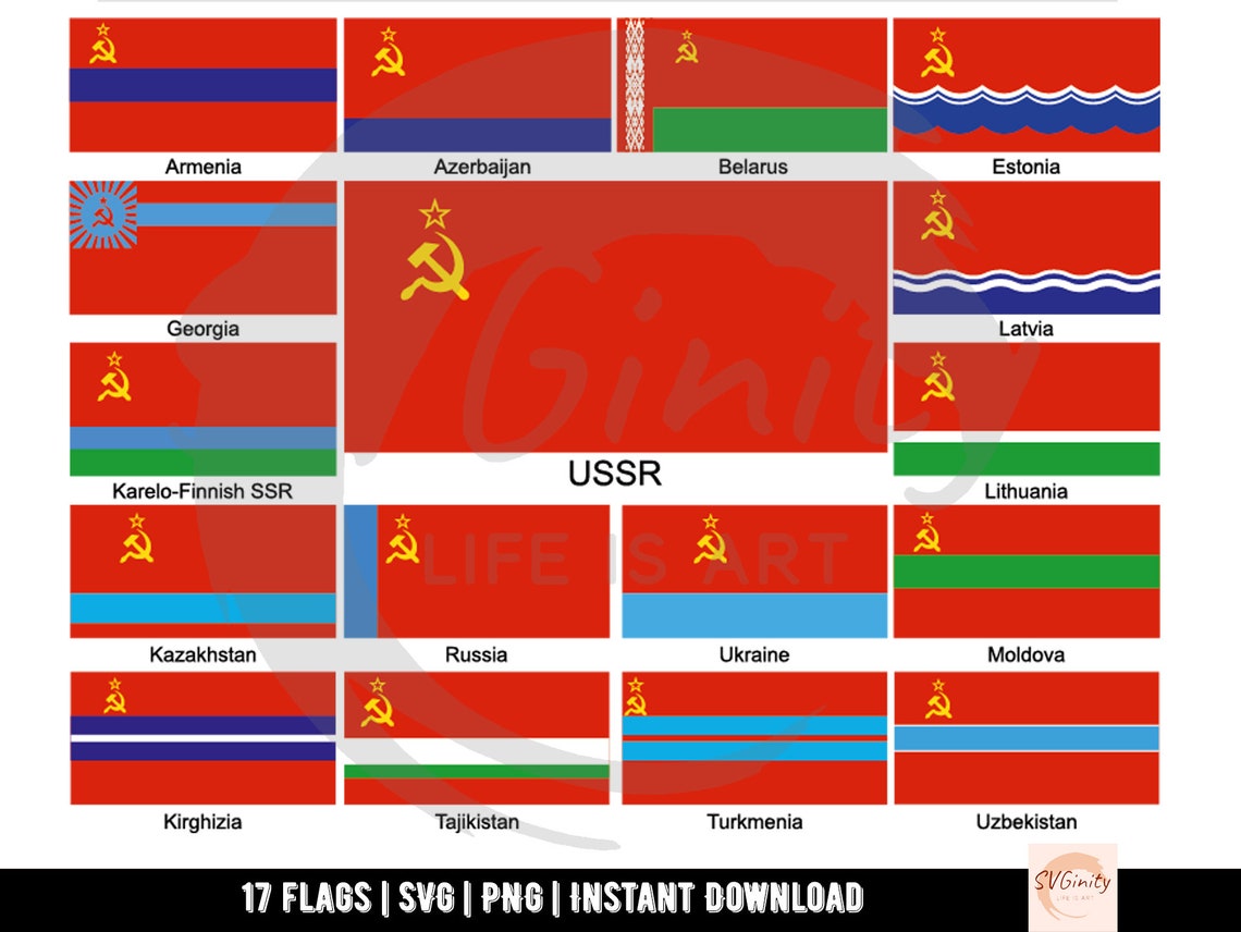 USSR Flag SVG Soviet Union Repuplic Flags Communism SVG Symbol of ...