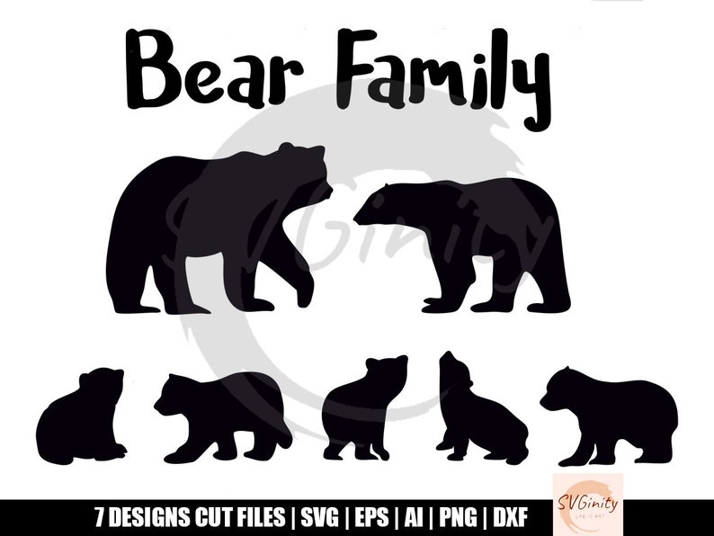 Bear Family SVG File for Cricut Mama Bear SVG Baby Bear Bear Laser ...