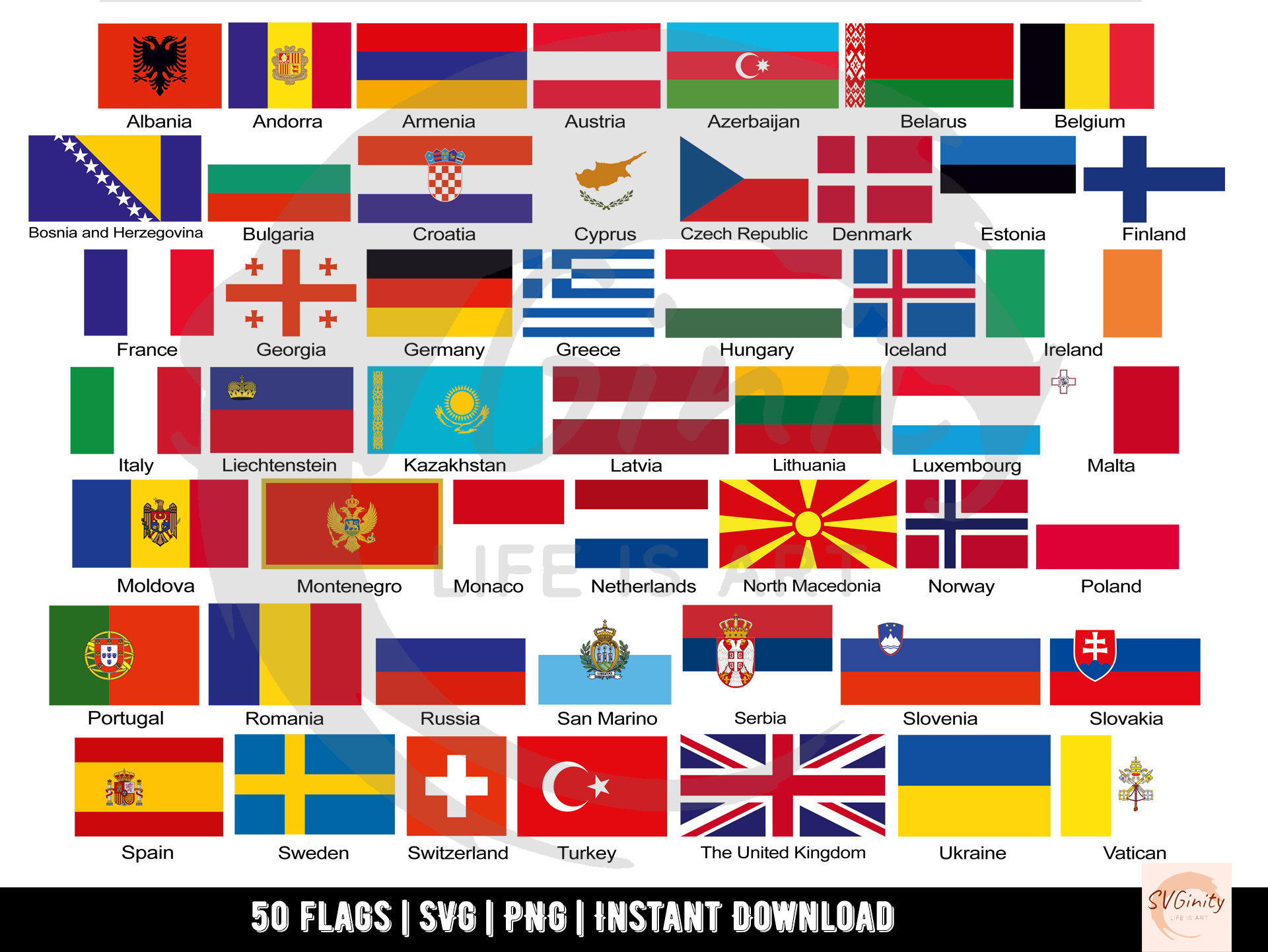 European Flags SVG Bundle Europe Flag France Spain Germany Italy United ...
