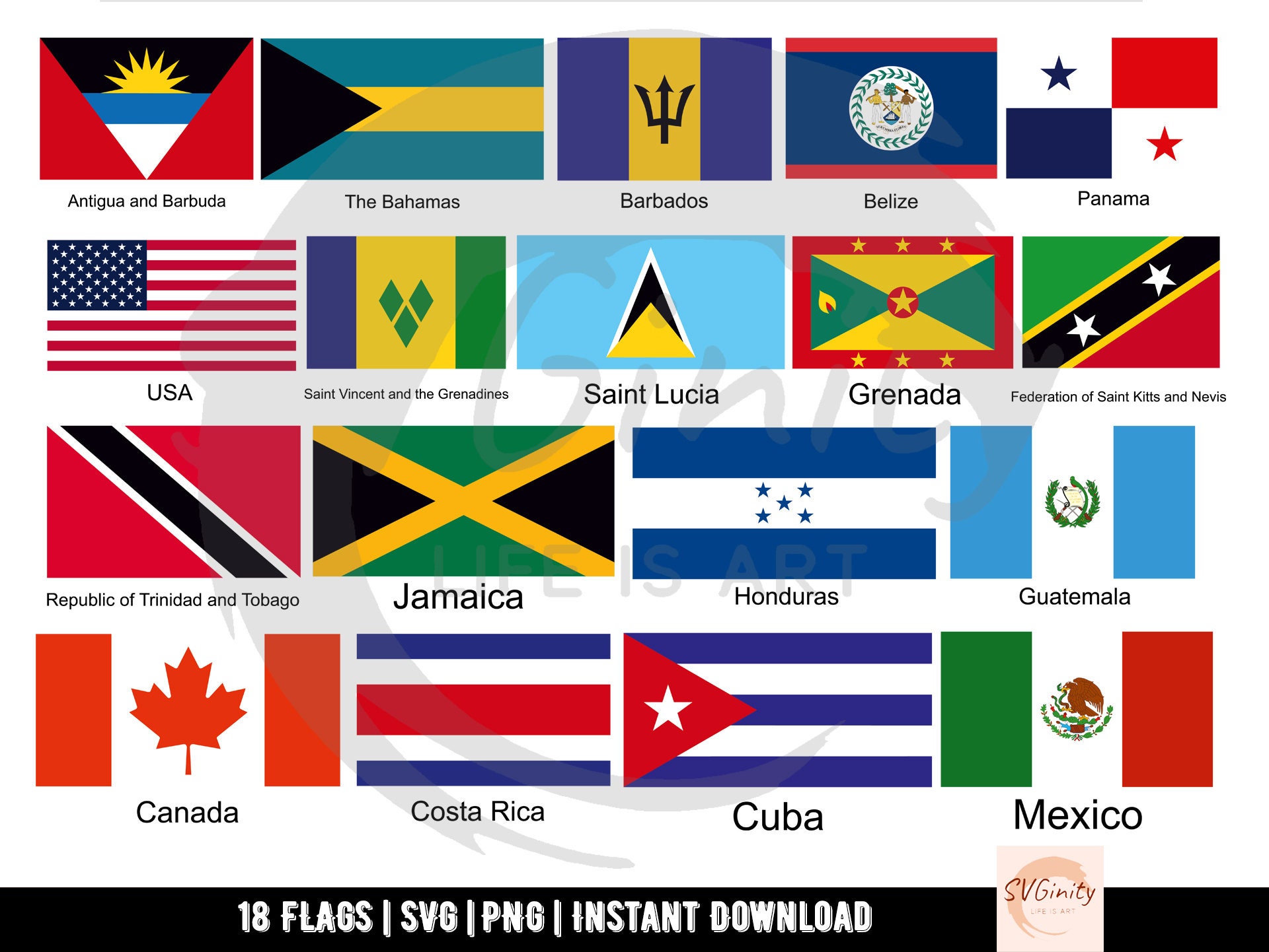 North American Country Flags