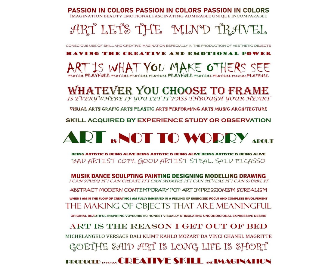 Famous Artists Quotes for Inspiration While Creating Instant - Etsy