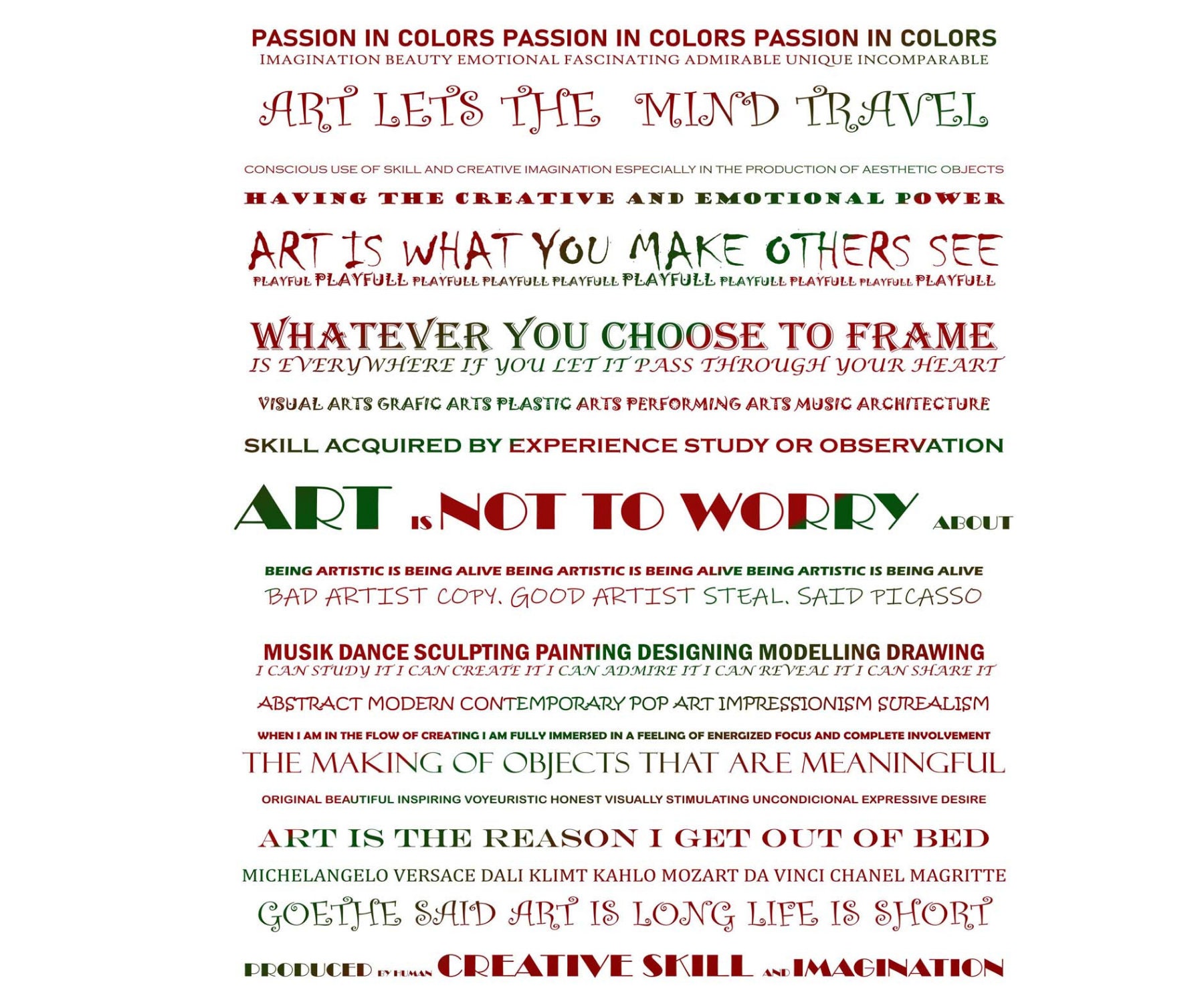 Famous Artists Quotes for Inspiration While Creating Instant - Etsy
