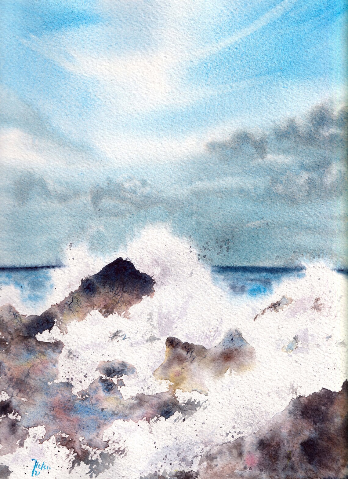 Every Breaking Wave is a Classic Wave Painting in Frame Made - Etsy