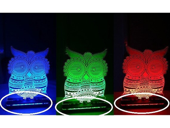 3D Owl Lamp Led Acrylic3d Table Night Light Acrylic Illusion - Etsy