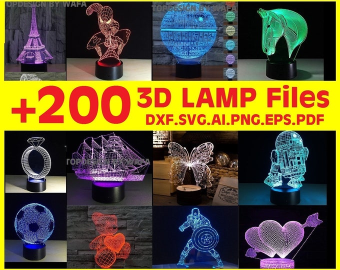 Night Light Laser Cut Files Cnc Router Plans DXF SVG CDR Lamp Vector ...