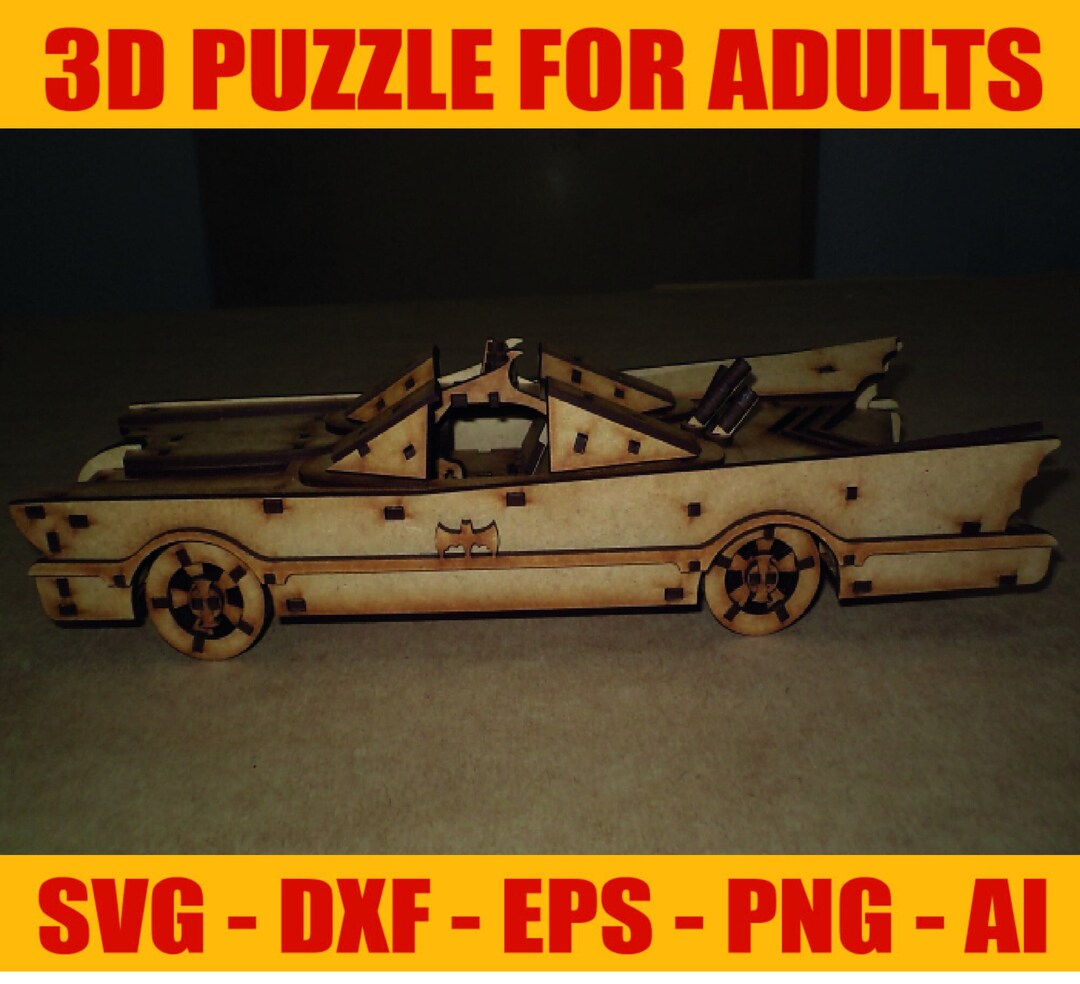Batmobile Car 3D Puzzle for Adult, Laser Cut 3D Puzzle, 3D Wooden ...