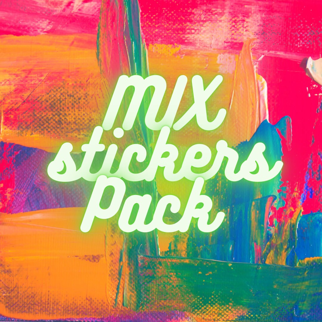 Mix Stickers Pack Feat. 8 Funky Stickers Medium/large Size - Etsy