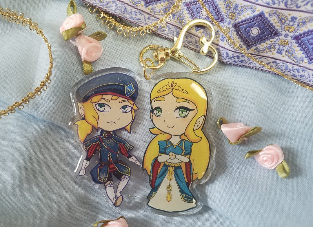 Botw Link and Zelda Acrylic Charm - Etsy