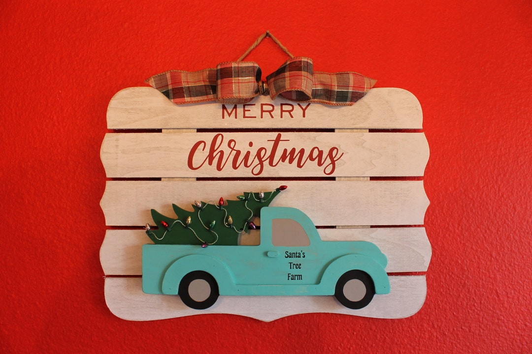 Santa's Tree Farm, Farmhouse Christmas, Tree Farm, Holiday Wall Decor ...