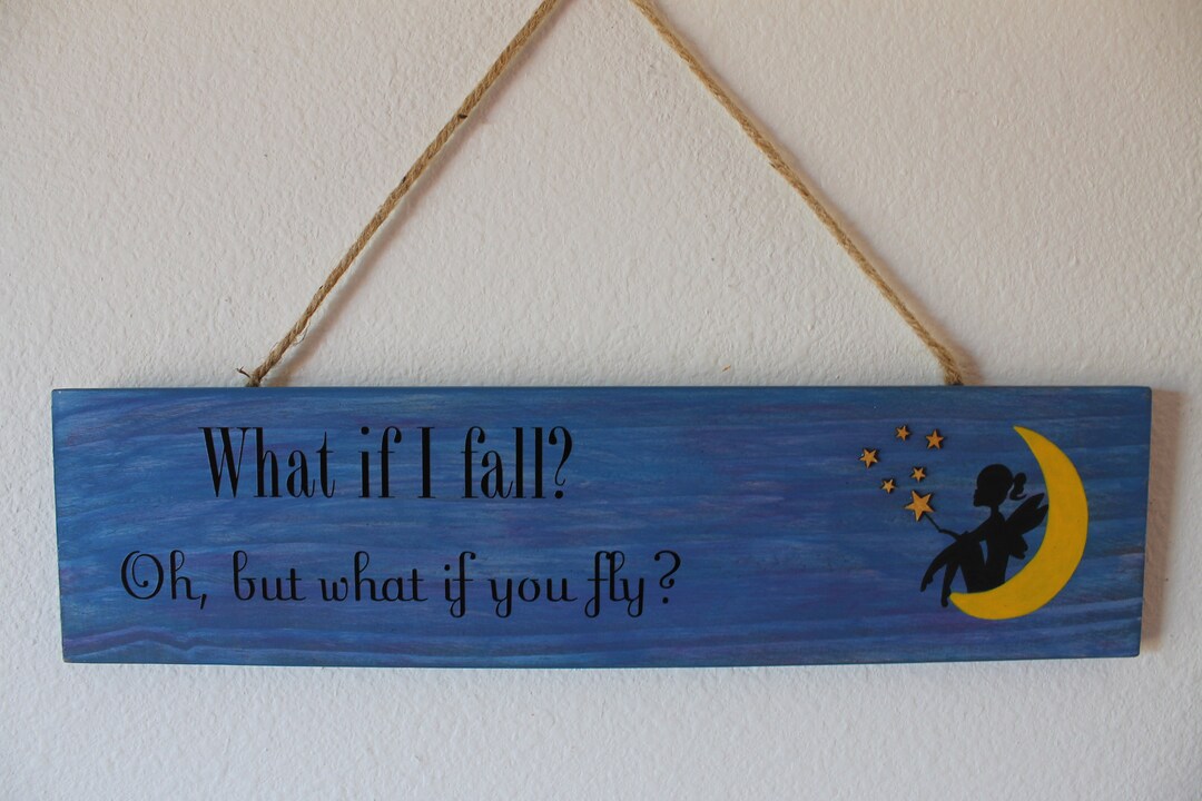 Tinkerbell, Hand Painted Inspirational Wall Hanging, Disney, Stars and ...
