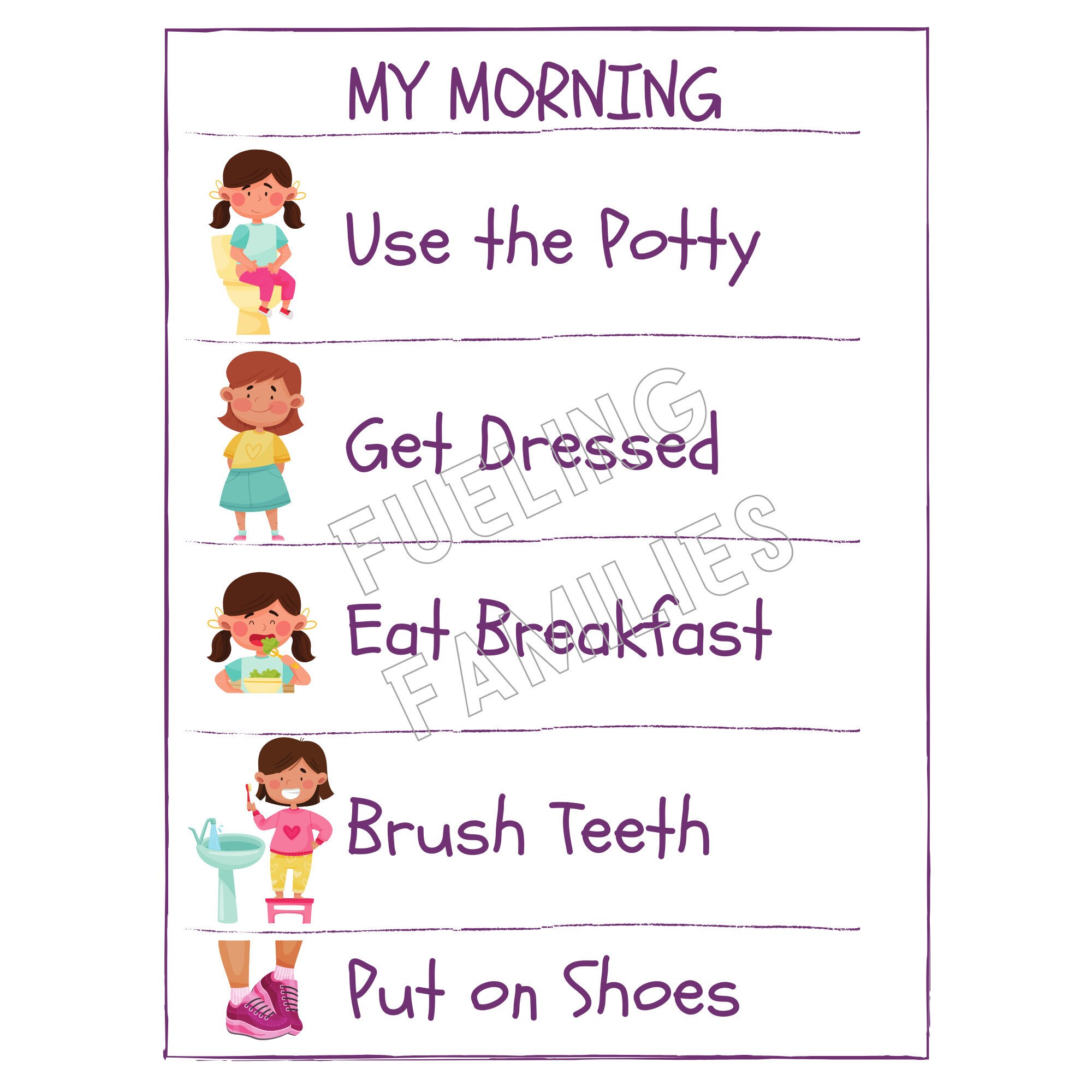 My Morning Routine for Girls | Etsy