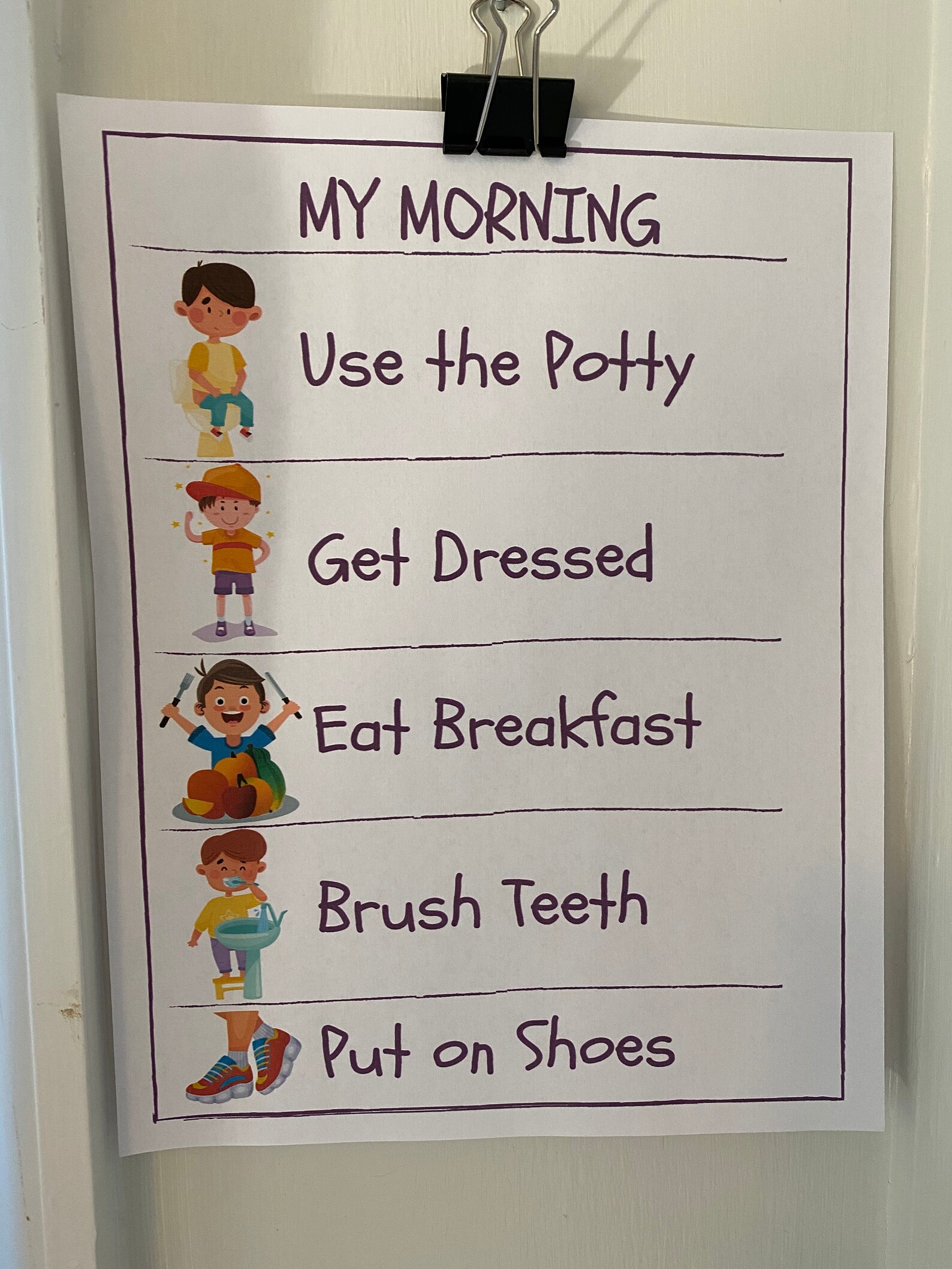 My Morning Routine Printable for Boys | Etsy