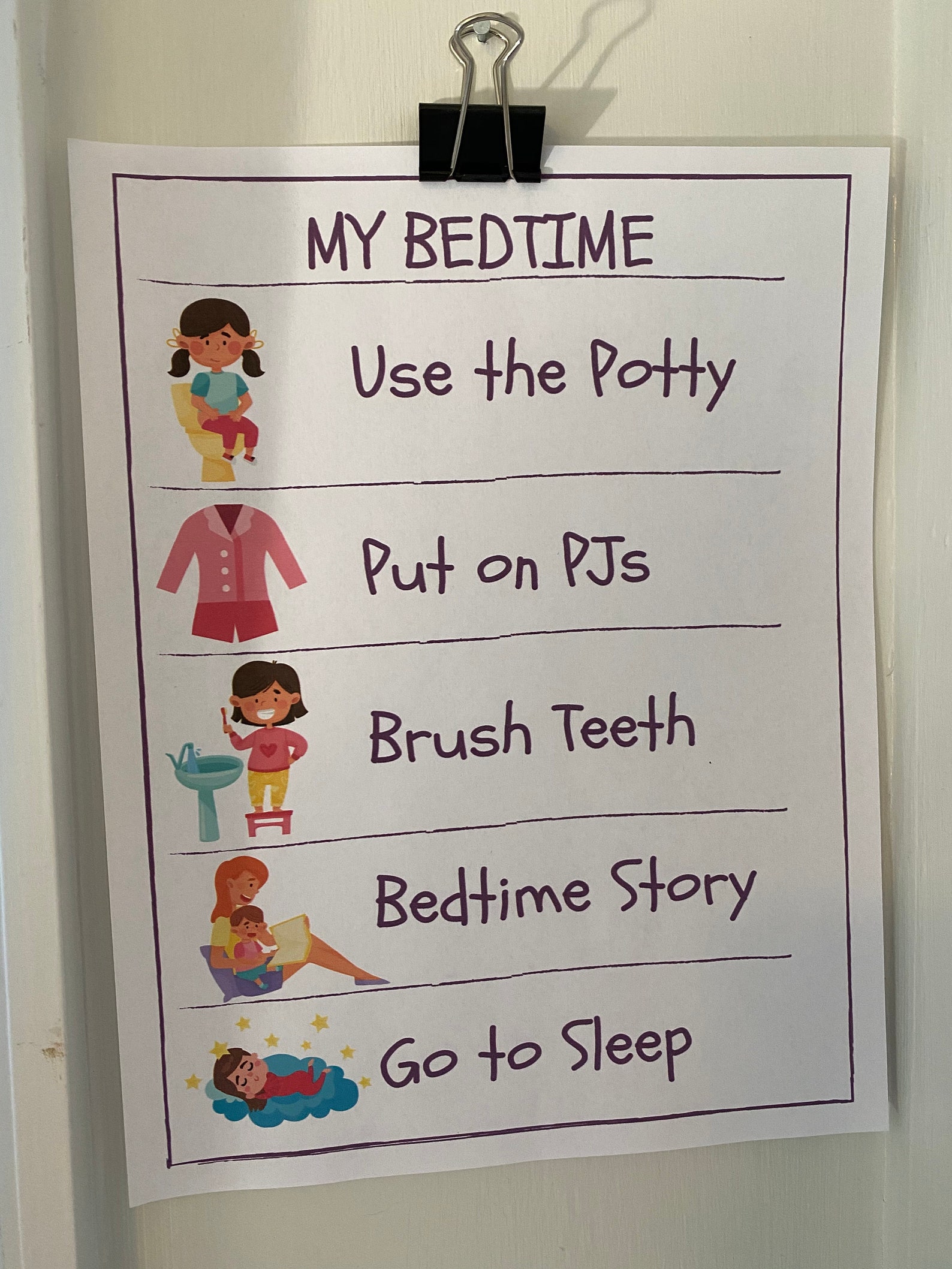 My Bedtime Routine Printable for Girls | Etsy