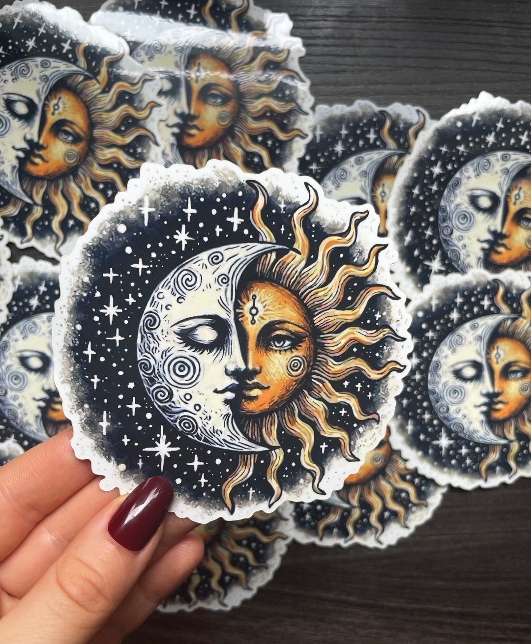 Celestial Sun Moon Sticker Vinyl Decal Astrology Tarot Sticker - Etsy